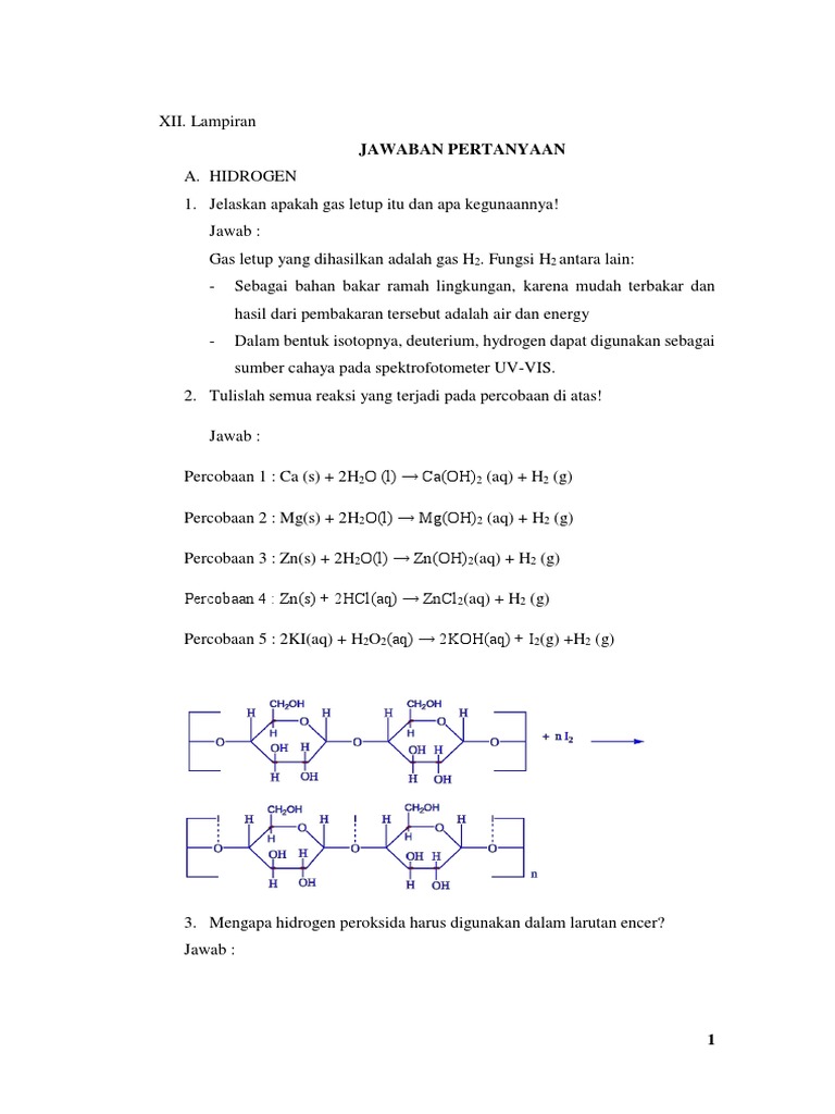Hidrogen & Oksigen | PDF