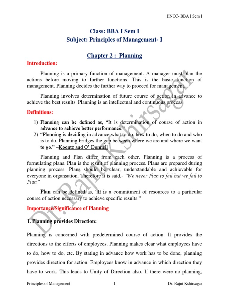 Chapter 2 - Planning | PDF