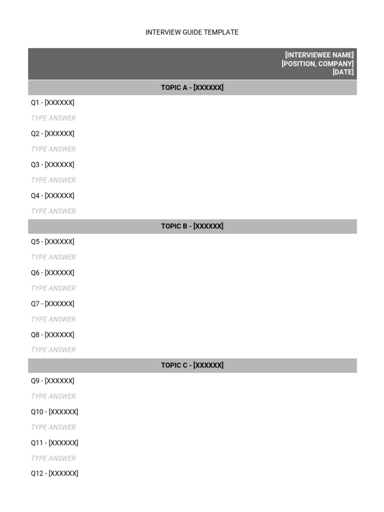 Resource - Interview Guide Template | PDF
