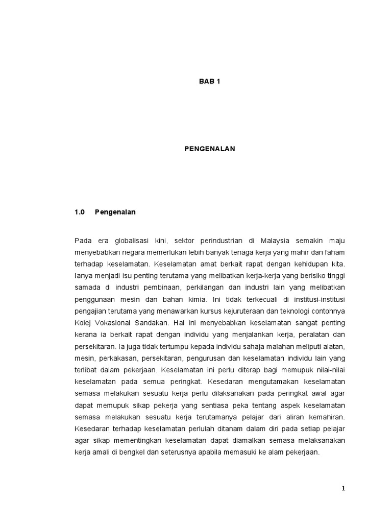 Bab 1 Pta Kajian | PDF