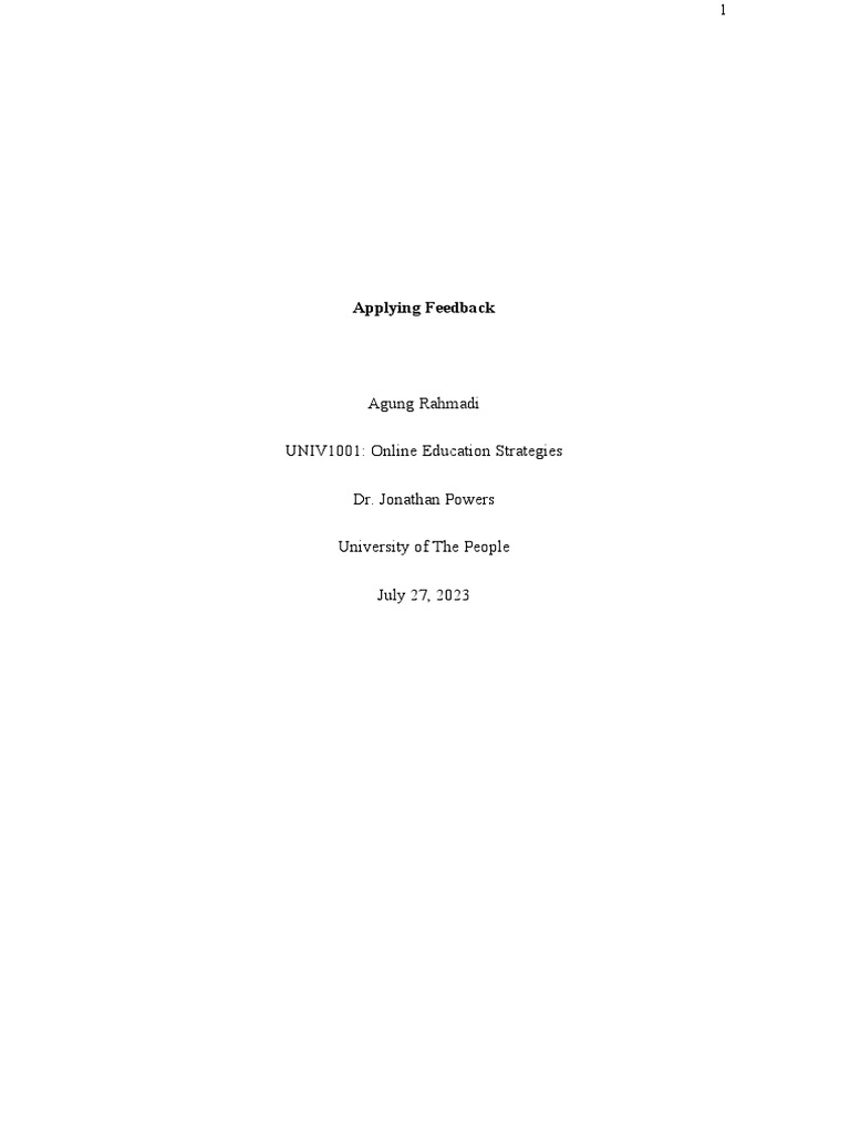 Applying Feedback | PDF