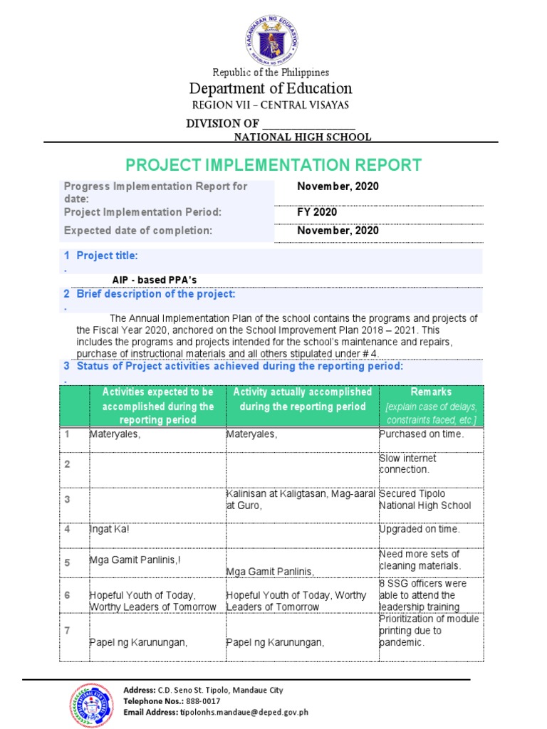 Implementation-Status-Report 2 | PDF