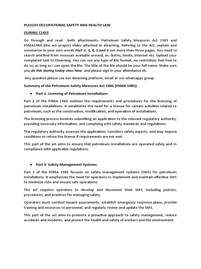 Pls3233oshlaw Task4 Psma | PDF