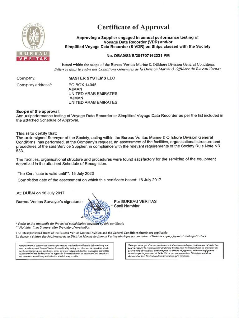 BV - Radio, Ais, VDR - July 2020 | PDF