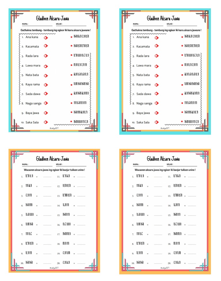 latihan soal aksara jawa | PDF