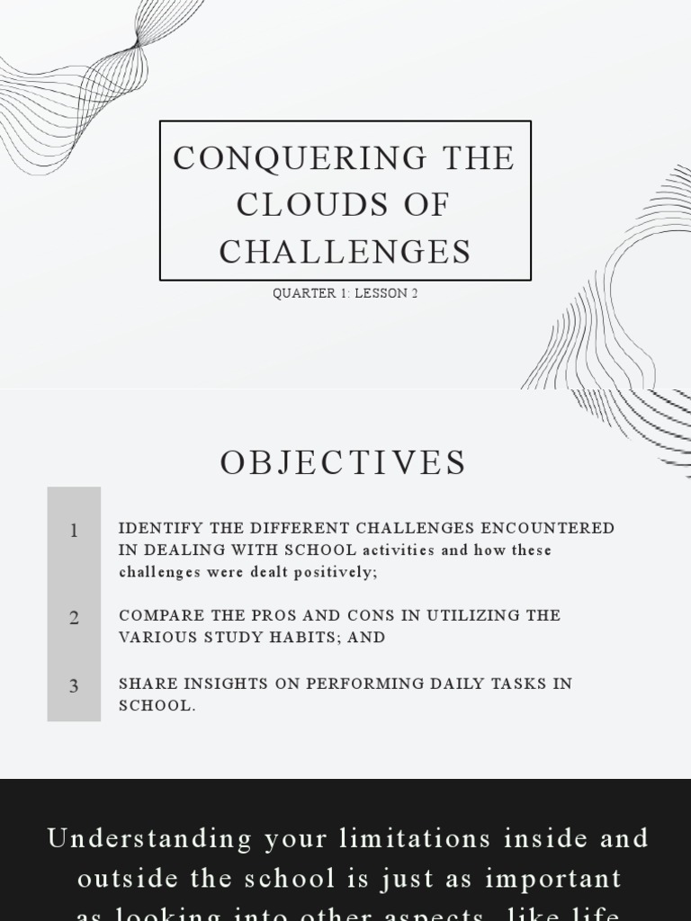 Homeroom Guidance 9 Quarter 1 Lesson 2 Conquering The Clouds of ...