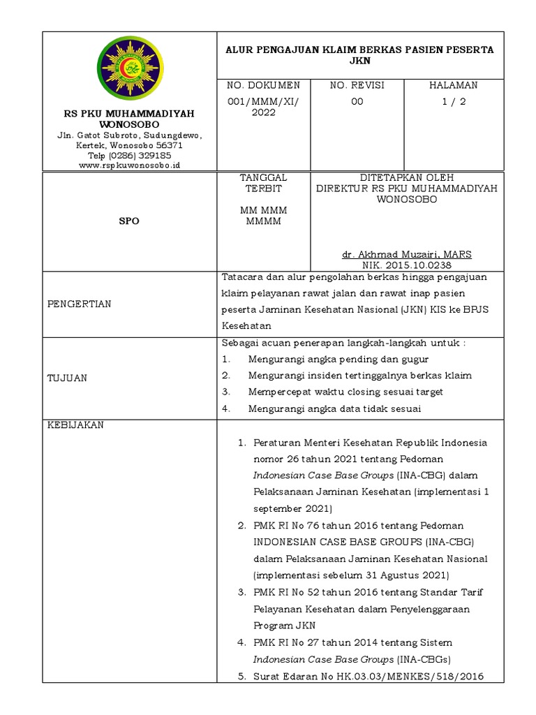 Spo Alur Klaim Bpjs | PDF