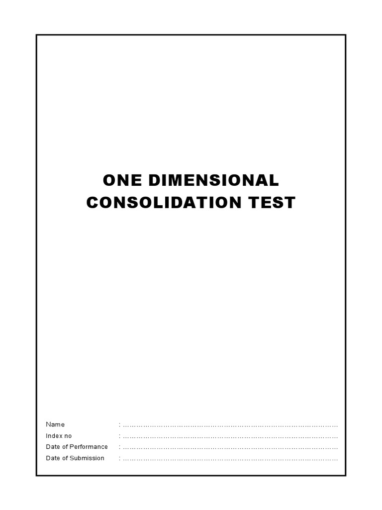 1D - Consolidation Test_Lab Report | PDF