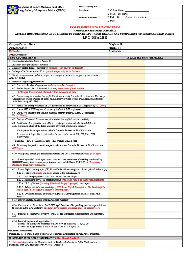 1 MFO Dealer Checklist, Profile, Vehicle, Layout Annexes F-1 To F-5 | PDF