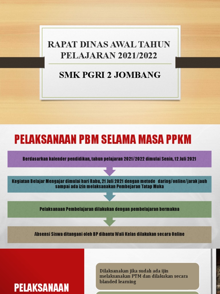 Rapat Dinas Awal Tahun Pelajaran 2021 | PDF