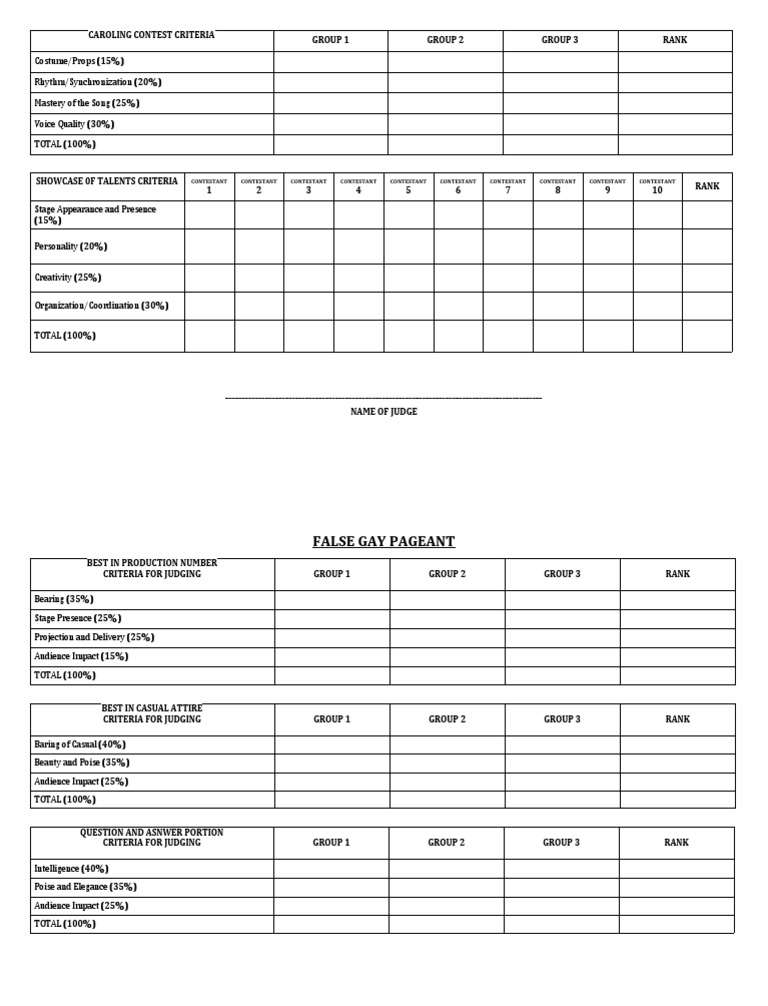 Caroling Contest Criteria | PDF