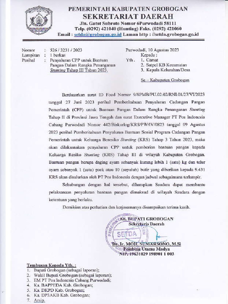 Surat Penyaluran CPP Tahap 3 | PDF