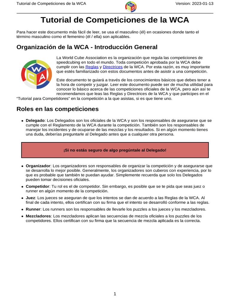 Guía de Competiciones WCA 2023 | PDF