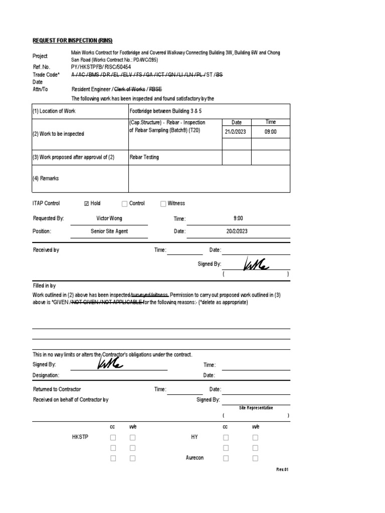 Construction Inspection Report | PDF