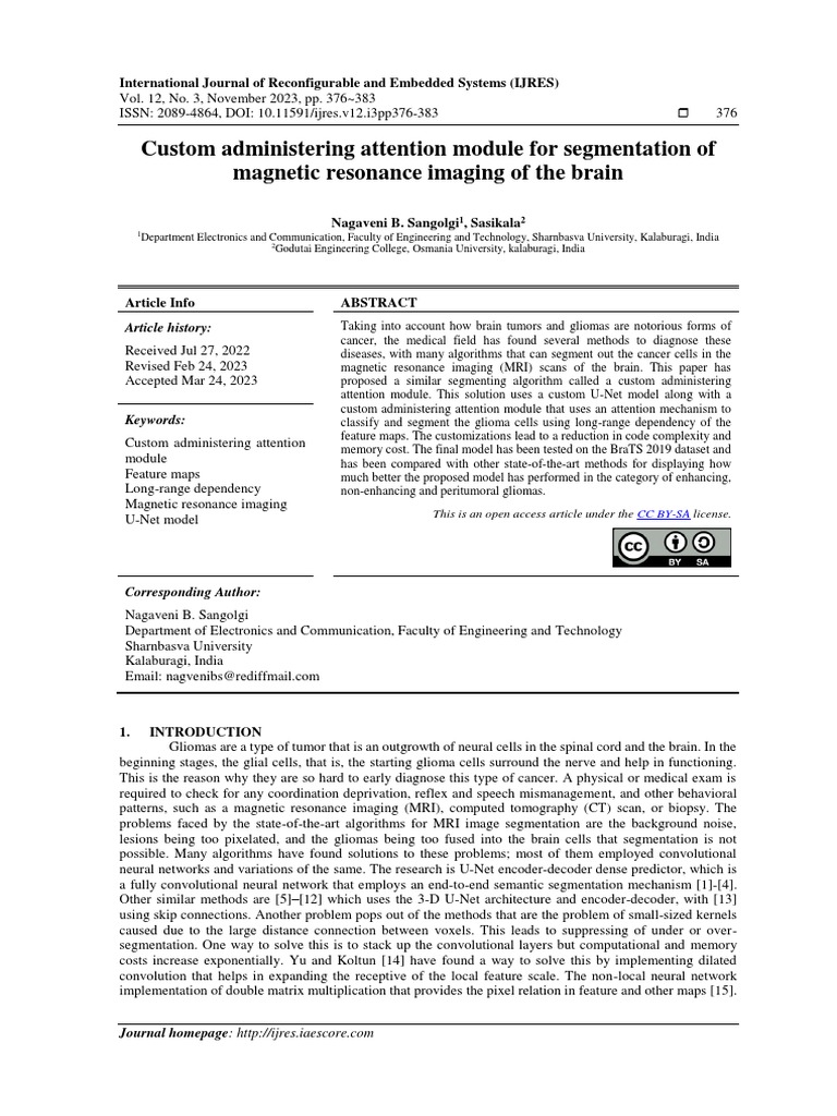 Custom Administering Attention Module For Segmentation of Magnetic ... Custom Administering Attention Module For Segmentation of Magnetic ...