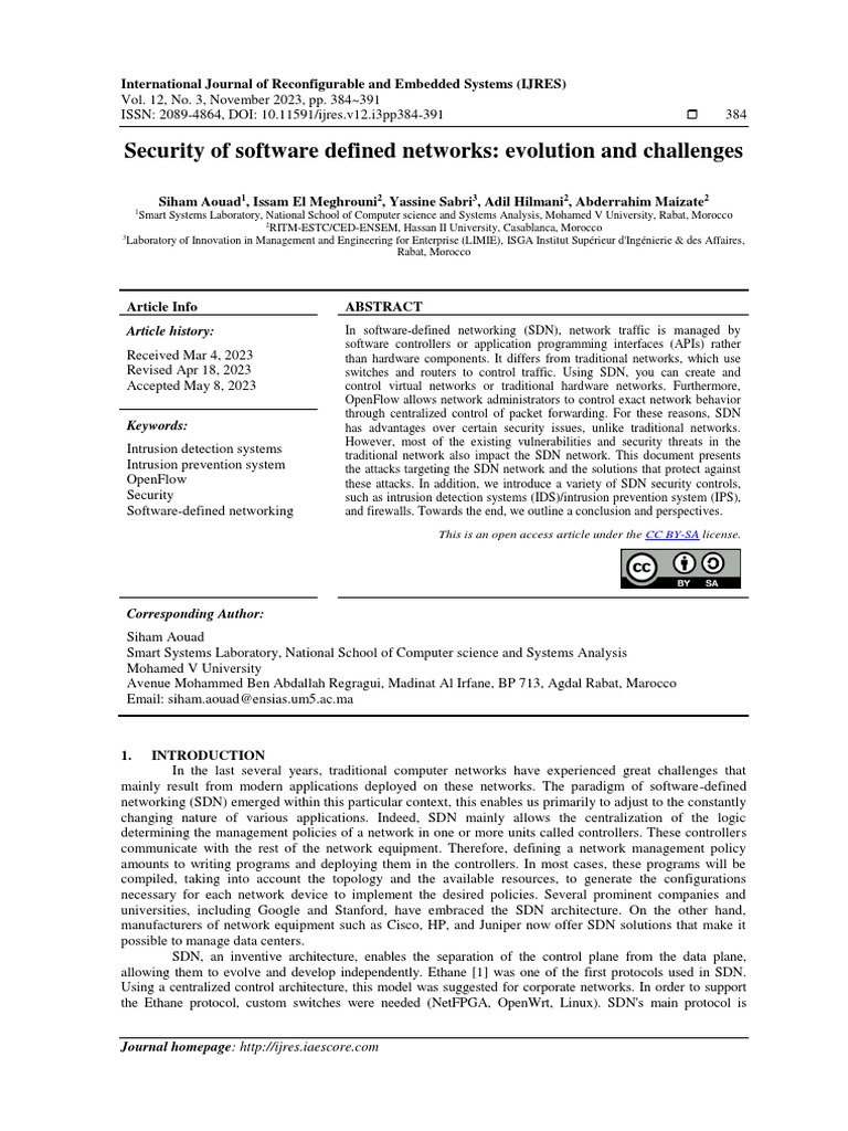 SDN Security: Evolution & Challenges | PDF