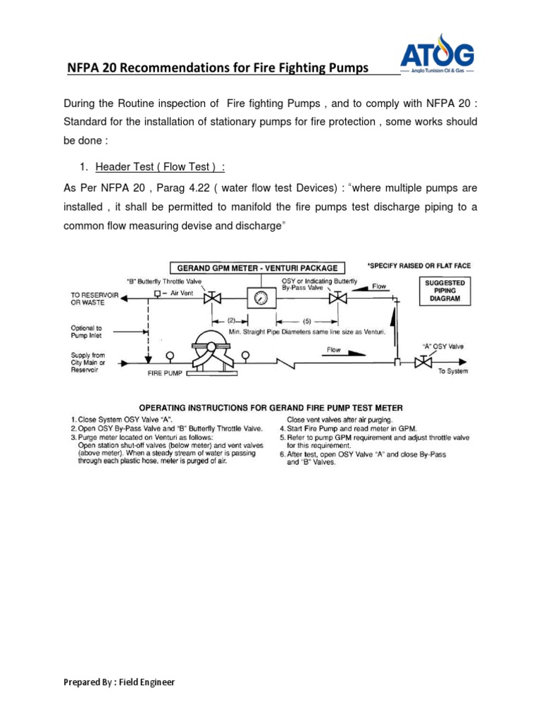 FF Pumping Station Recommandation - NFPA 20 | PDF