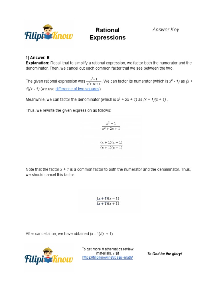 Rational Expressions | PDF | Discrete Mathematics | Mathematical Notation Rational Expressions | PDF | Discrete Mathematics | Mathematical Notation