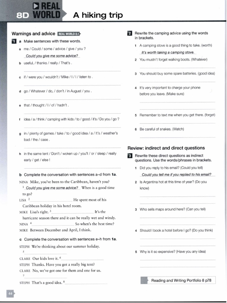 WB Unit 8d Intermediate | PDF