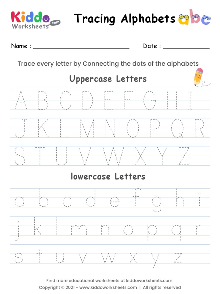Letter Tracing Alphabets Worksheet | PDF