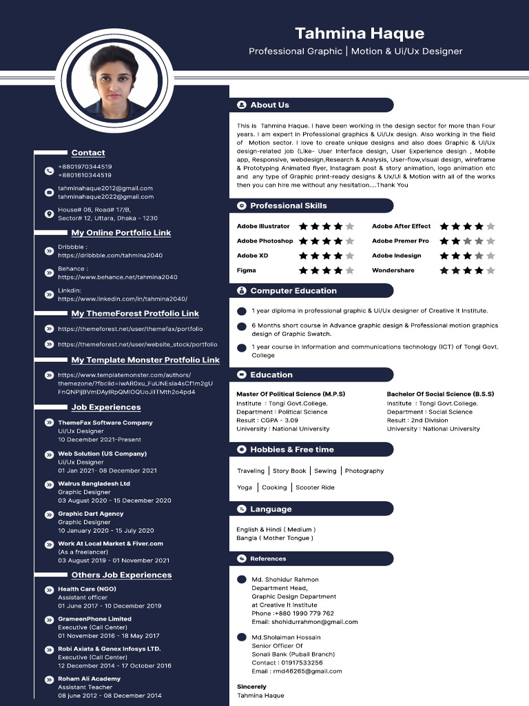 CV Tahmina Haque | PDF