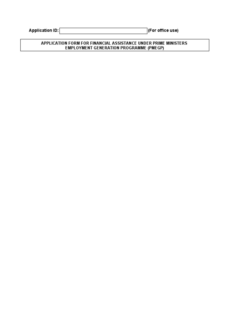 PMEGP DPR Application Form | PDF