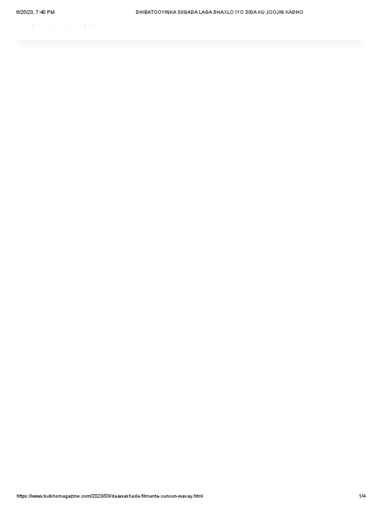 Dhibatooyinka Siigada Laga Dhaxlo Iyo Sida Ku Joojin Kadho | PDF