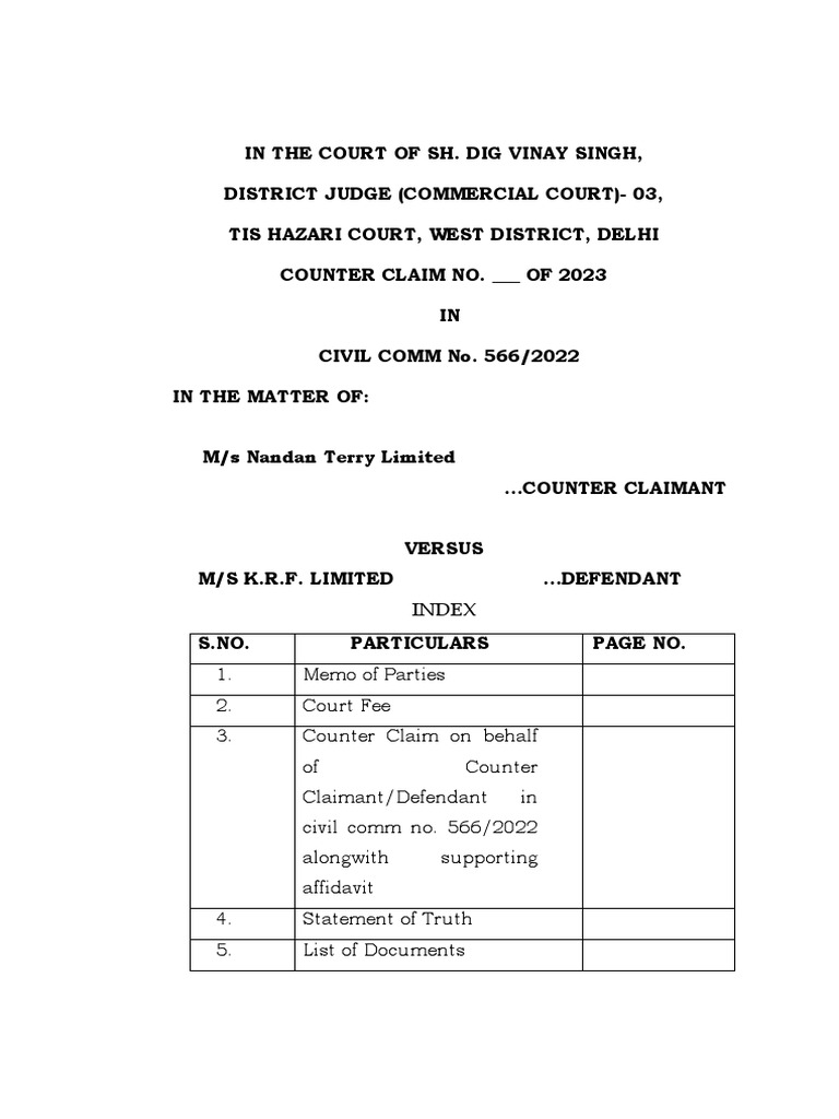 Counter Cliam Nandan Tehri | PDF