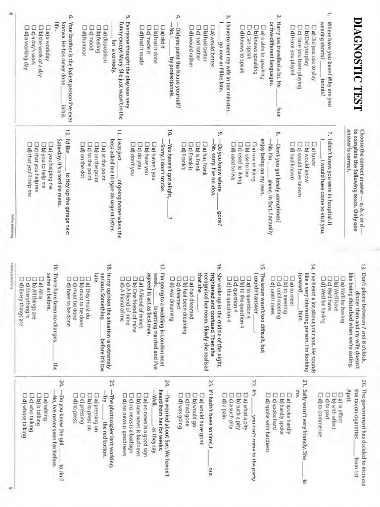 Graded Multiple-Choice English Test 1 - B2 | PDF