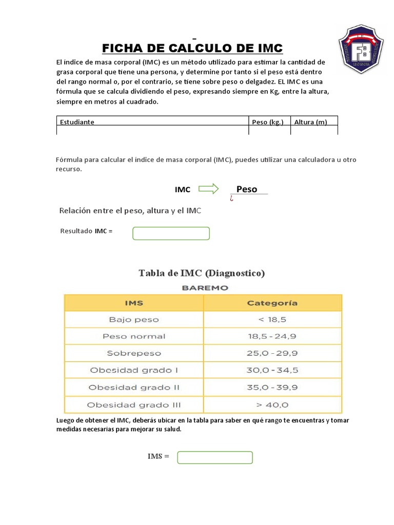 Ficha Del IMC F.B | PDF