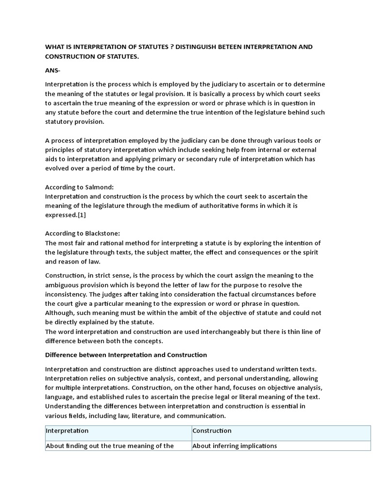 Statutory Interpretation Explained | PDF | Statutory Interpretation ...