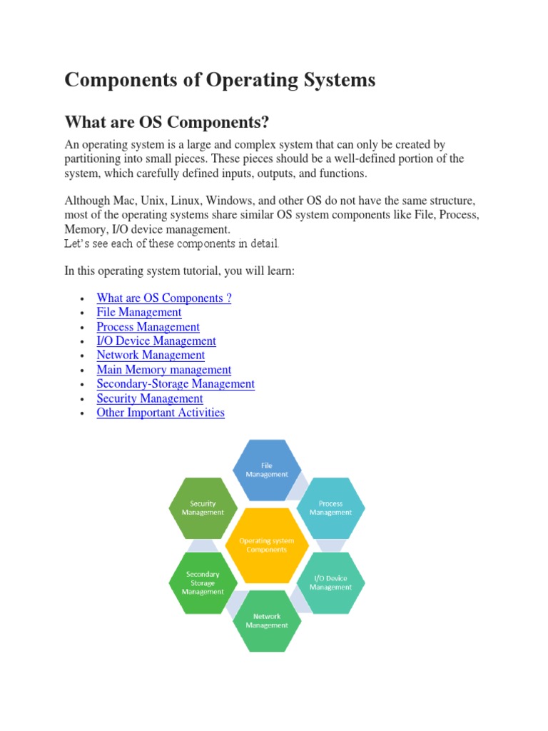 Components of Operating Systems | PDF