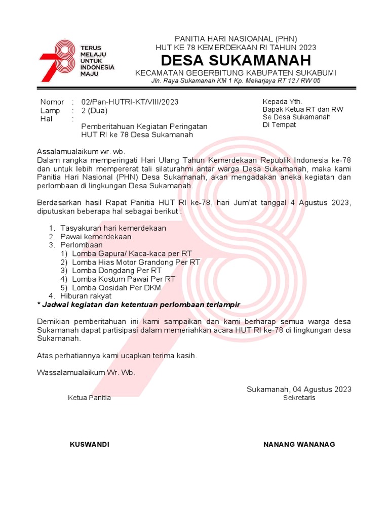 Draft Surat Pemberitahuan PHN 2023 | PDF