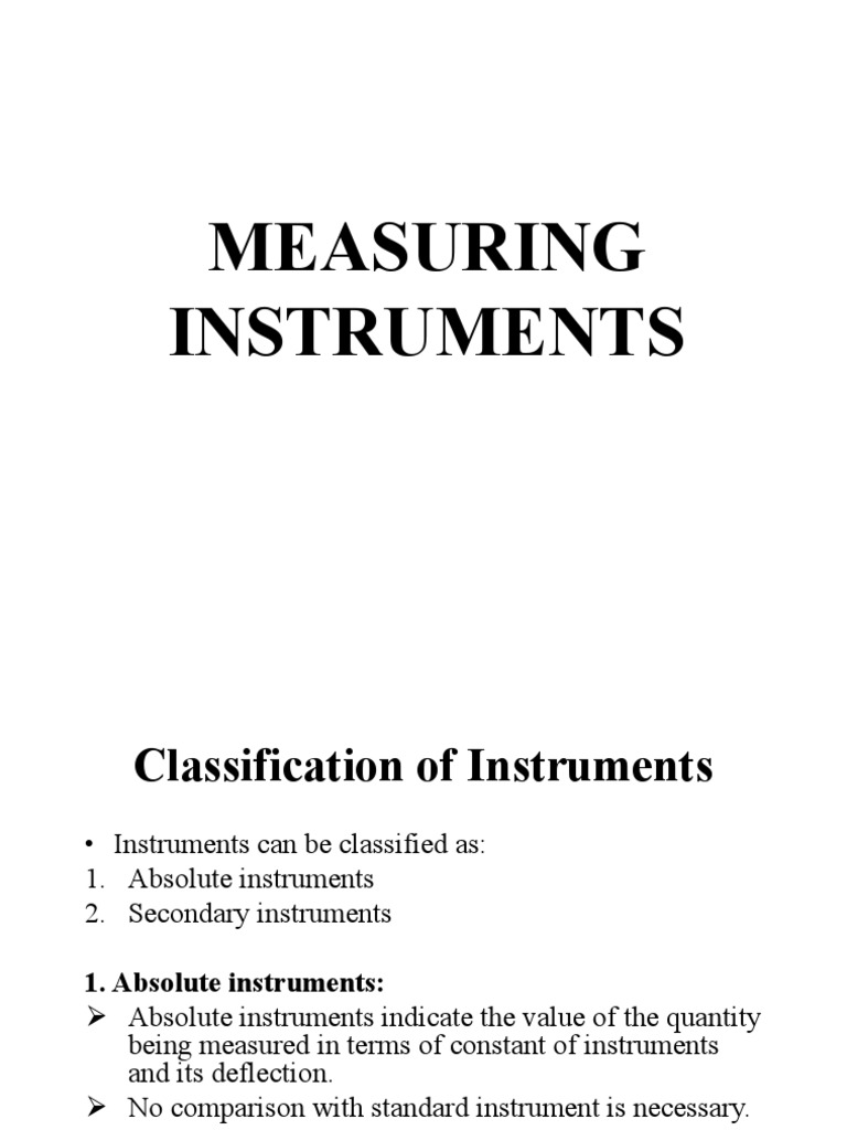 Measuring Instruments Part 1 | PDF