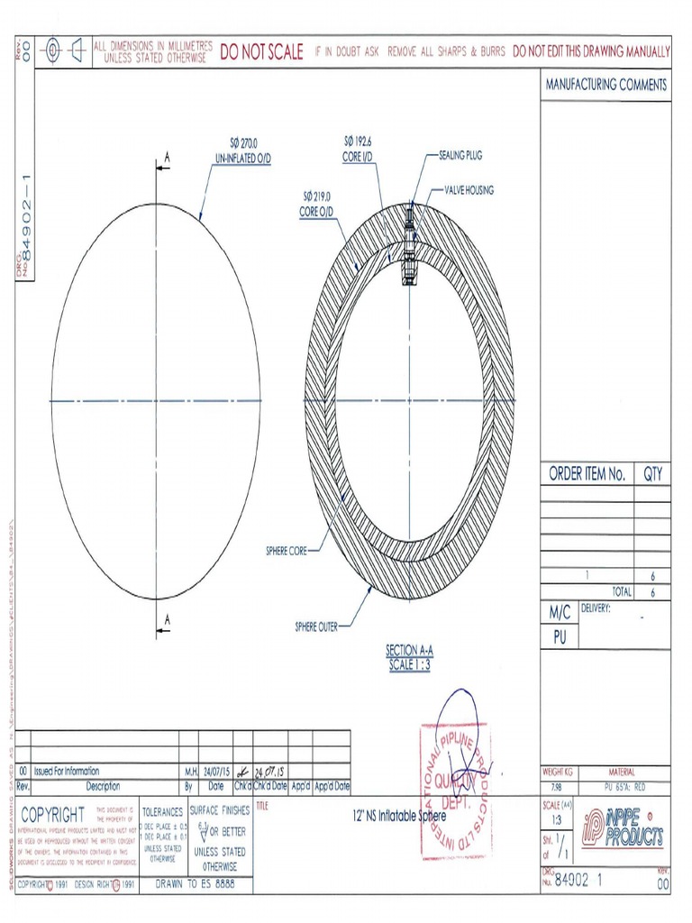 Sphere Pig 12inch Data Sheet | PDF