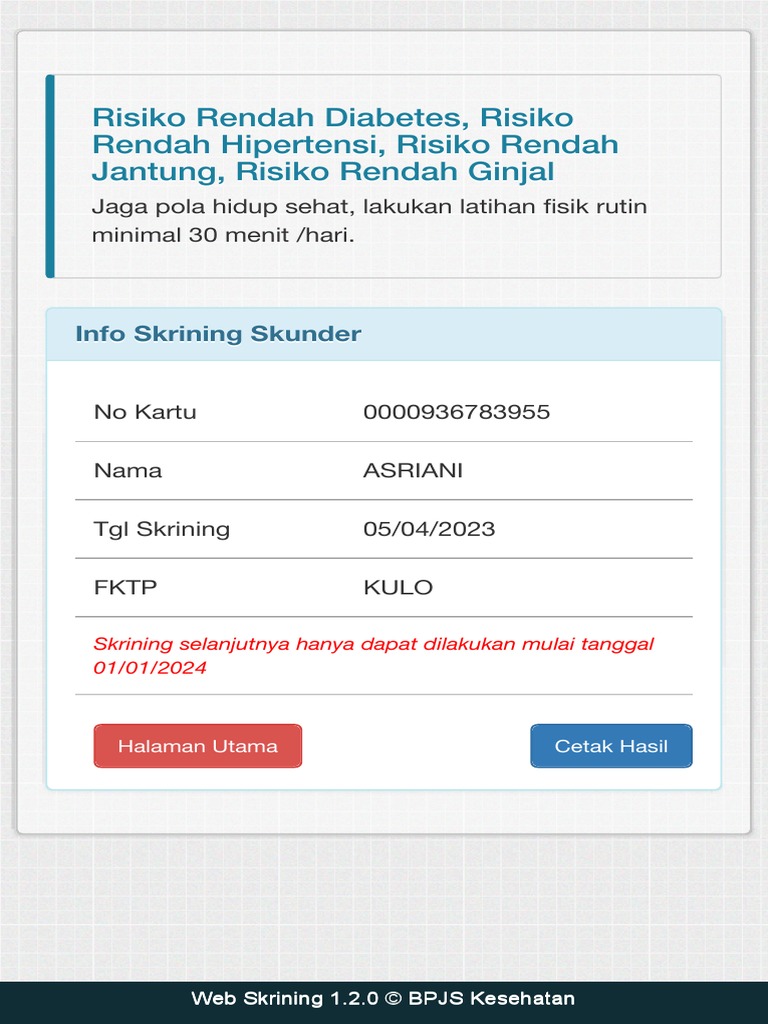 Web Skrining BPJS Kesehatan | PDF | Pengembangan Diri