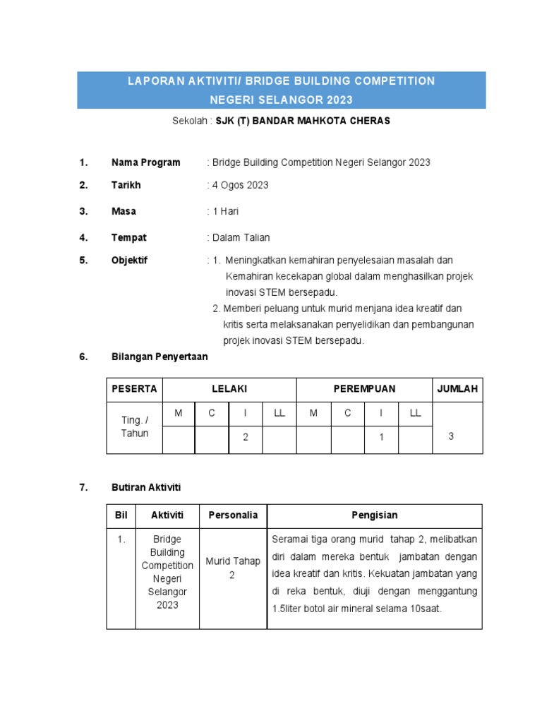 LAPORAN Bridge Builing Competition | PDF