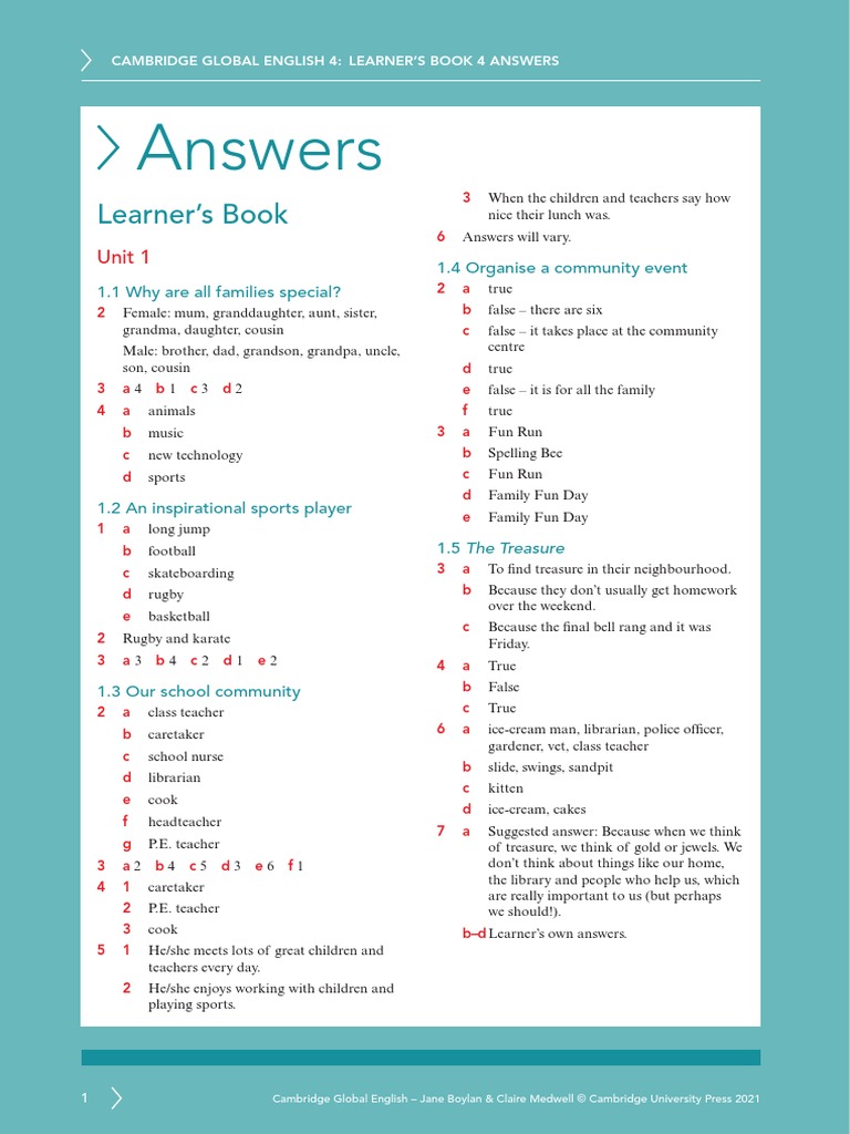 GE 4 Learner Book Answers | PDF