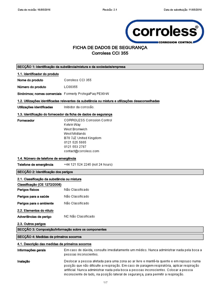 Corroless CCI 355 - May16 | PDF | Primeiros socorros | Desperdício