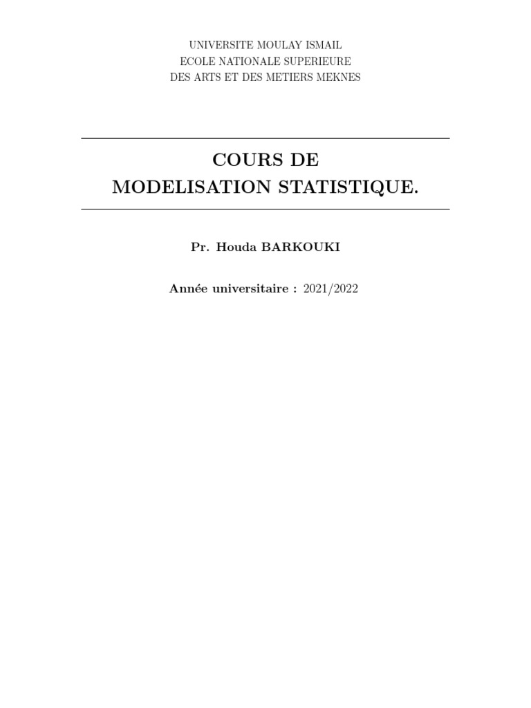 Modélisation Statistique | PDF