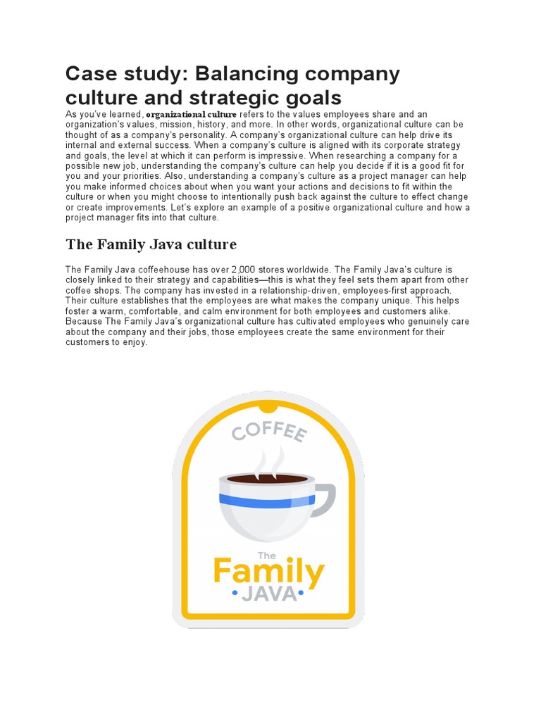 Case Study Culture | PDF | Organizational Culture | Goal