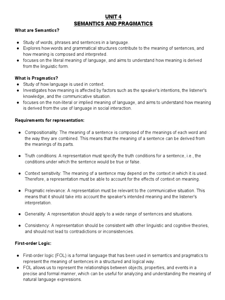 Nlp Unit 4 Pdf Semantics Human Communication 5511
