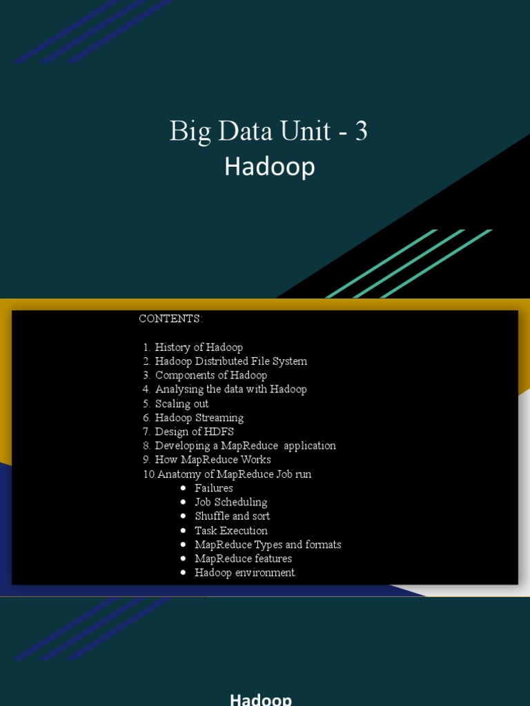 Big Data - U3 - Hadoop | PDF