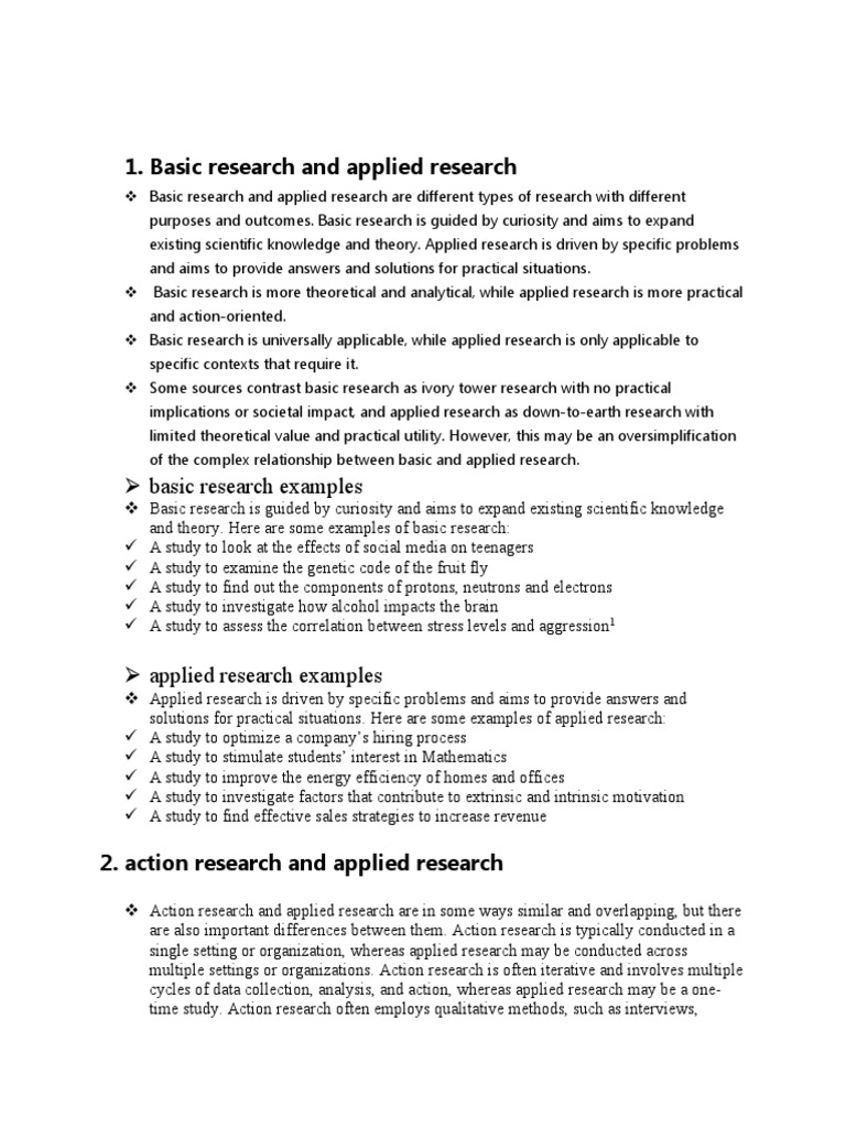 Basic Research and Applied Research | PDF | Evaluation | Operations ...
