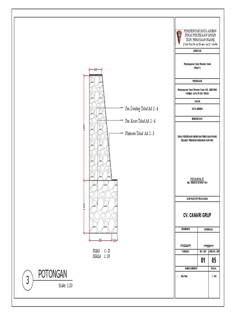 Pembangunan Talud Penahan Tanah Ambon | PDF