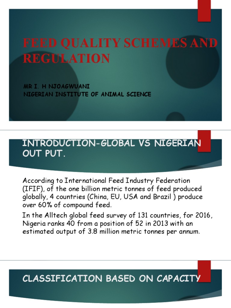Feed Quality Schemes and Regulation | PDF