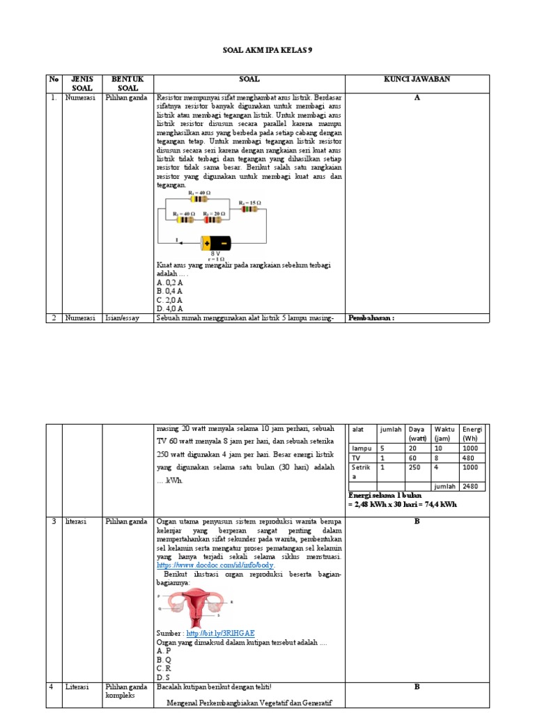 Soal Akm Ipa Kelas 9 | PDF