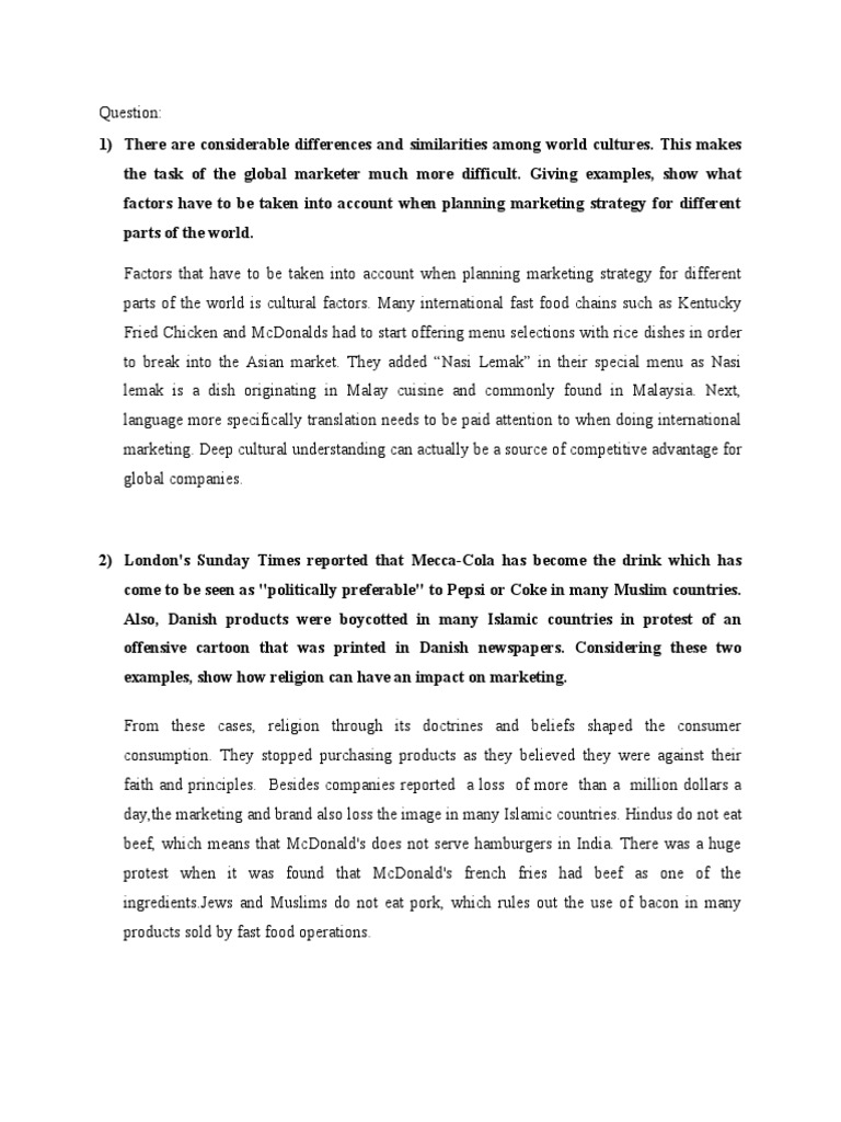 Assignment 1 Chapter 4 | PDF | Fast Food | Mc Donald's