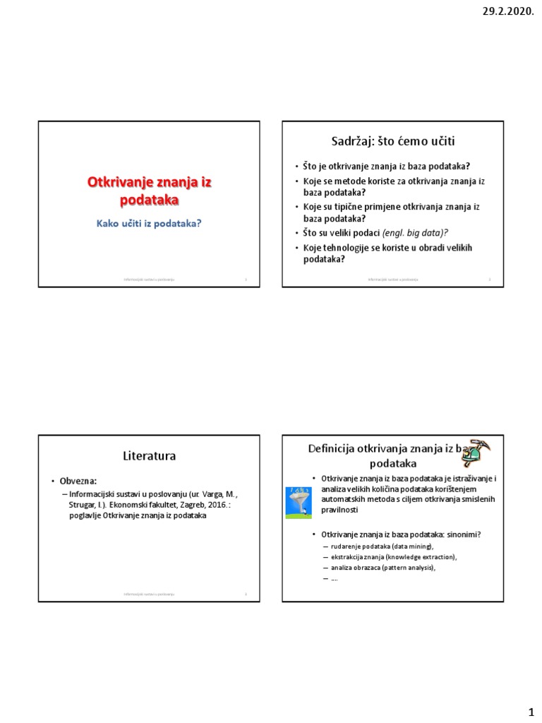 05-Otkrivanje Znanja Iz Podataka-Za Studente | PDF