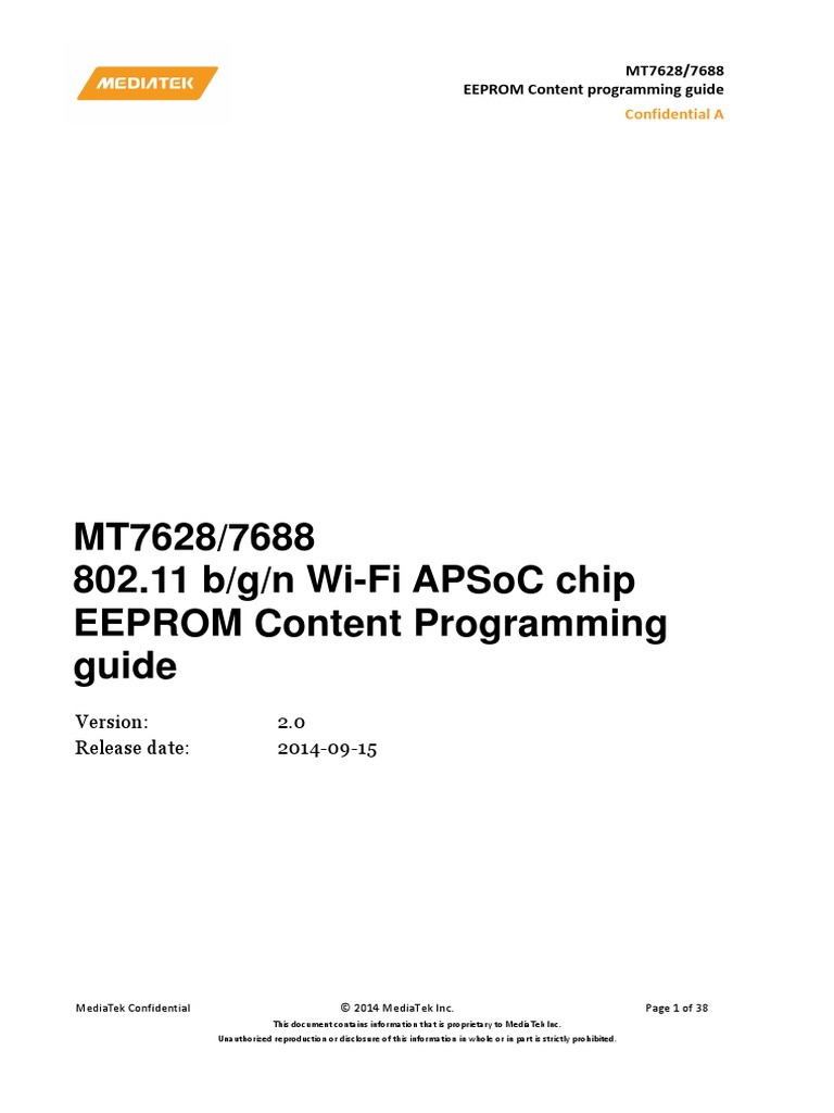 mt7628 Eeprom Guideline v2 00 | PDF | Computer Architecture | Computing